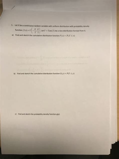 Solved Let X Be A Continuous Random Variable With Uniform Chegg