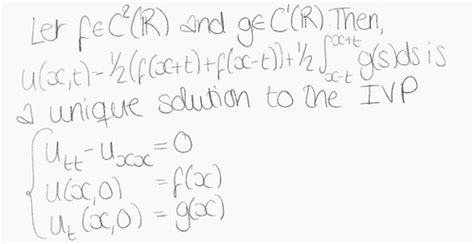 Pdes Chapter 4 Dalemberts Solution Formula To The Linear Wave Equation Flashcards Quizlet