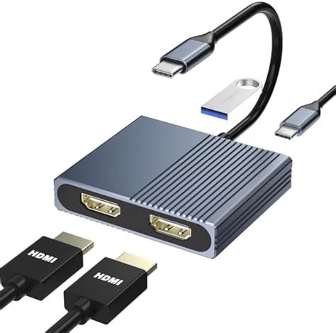 Docking Station To Dual Hdmi Monitor Usb C To Dual Hdmi Adapter Usb C Hub With