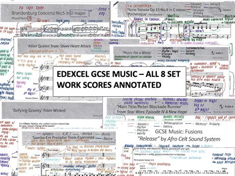 Edexcel Gcse Music Full 8 Set Work Scores Annotated Teaching Resources