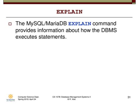 Csse 157b Database Management Systems Ii April 24 Class Meeting Ppt