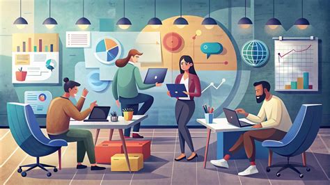 Team Collaborates On Data Analysis In Modern Office Setting Premium