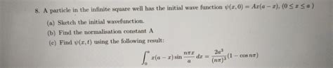 Solved A Particle In The Infinite Square Well Has The