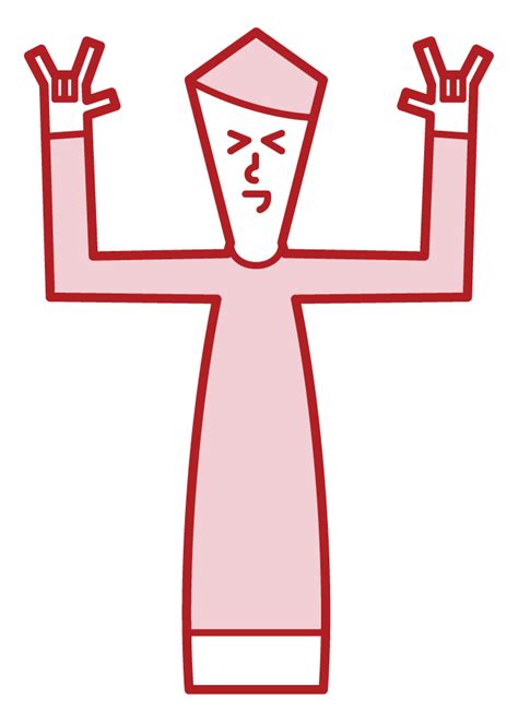 록 온”의 제스처를 만드는 남자의 그림 무료 일러스트 소재집 Kukukeke