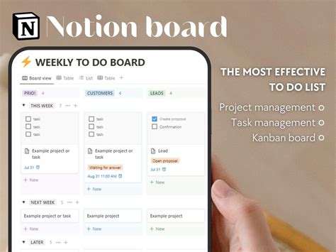Notion Template Weekly To Do Board To Do List Kanban Board Project Management Work