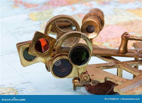 Nautical Sextant With Optics Stock Image Image Of Marine Antique