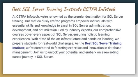 Ppt Best Sql Server Training Institute Powerpoint Presentation Free Download Id12941355