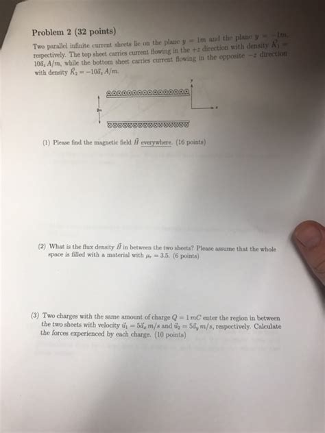 Solved Two Parallel Infinite Current Sheets Lie On The Plane