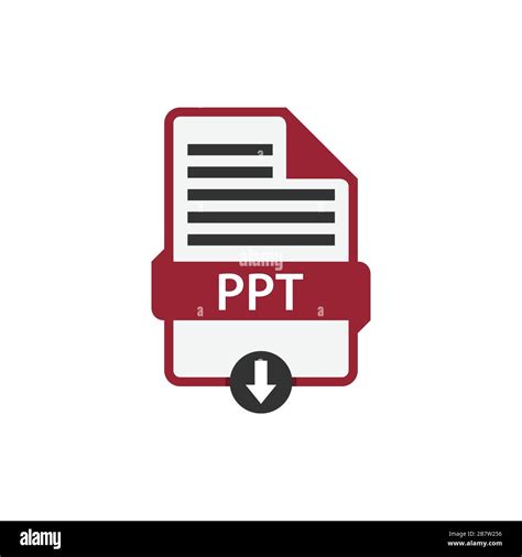 Ppt Document Download File Format Vector Image Ppt File Icon Flat