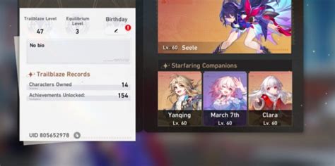 E5 Sushang Seele Yanqing Clara And 3 Five Star Light Cones Lcs