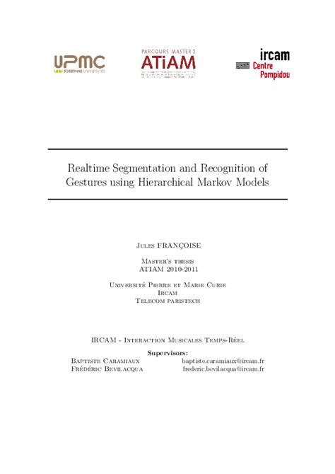 Pdf Realtime Segmentation And Recognition Of Gestures Using