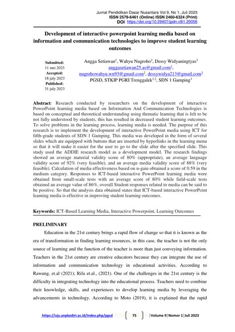 pdf development of interactive powerpoint learning media based on