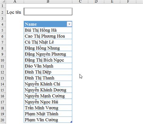 lọc dữ liệu tự Động trong excel bằng textbox vba proskills