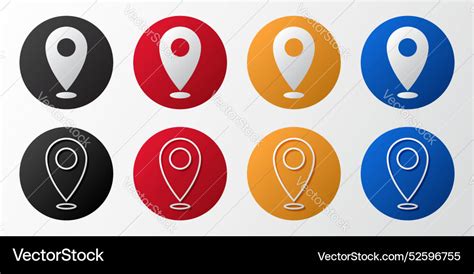 Collection Of Colorful Location Pins Map Pointer Vector Image