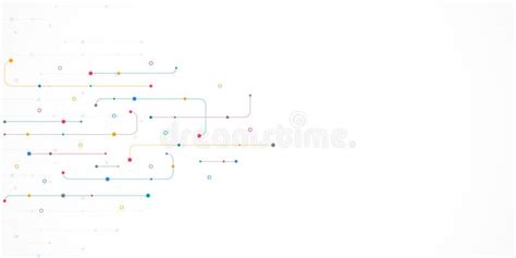 Digital Technology Concept With Integrated Circuit And Network Communication Elements Stock