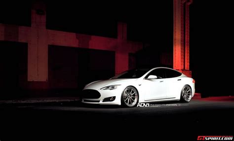 White Tesla Model S Lowered On 22 Inch Adv 1 Wheels