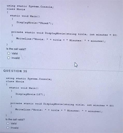 Solved Using Static System Console Class Movie Static Void Chegg