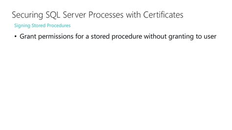 securing sql server processes with certificates ppt download