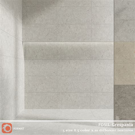 Grespania Fosil Bone Perla Gris Tile 3d Model