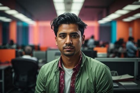 Premium Photo Photo Portrait Of Male Programmer In Office