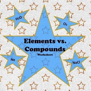 Elements Vs Compounds Worksheet Worksheets Element Th Grade Science