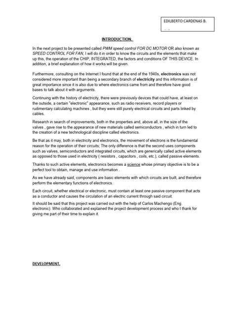 Electronics Project Report Pdf Electric Motor Electrical Network