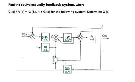 Solved Find the equivalent unity feedback system, where C | Chegg.com