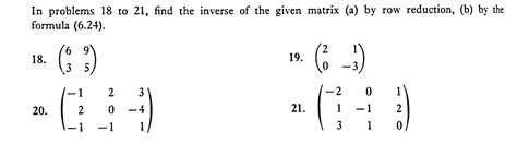 In Problems To Find The Inverse Of The Given Chegg
