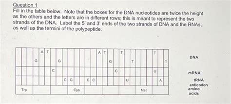 Solved Question Fill In The Table Below Note That The Chegg
