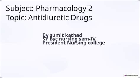 Anti Diuretics Drugs Pptx