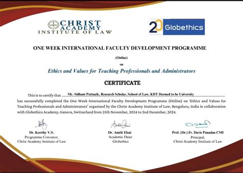 I Am Pleased To Announce That I Have Successfully Completed The Online One Week International