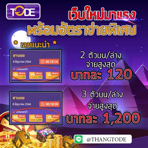 Tode หวยออนไลน์ที่จ่ายเยอะสุดในไทย เว็บไซส์อันดับ1 จ่ายหนักจ่ายจริง