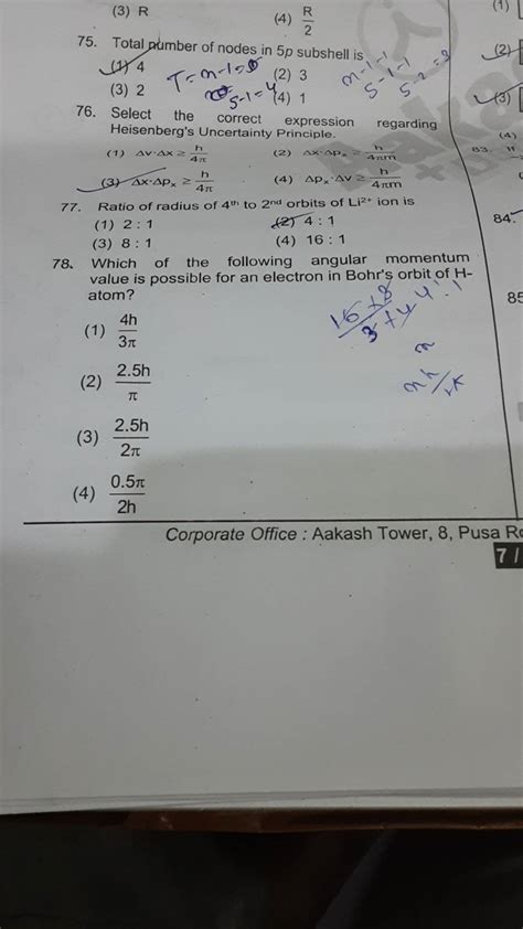 Ratio Of Radius Of 4th To 2nd Orbits Of Li2 Ion Is Filo