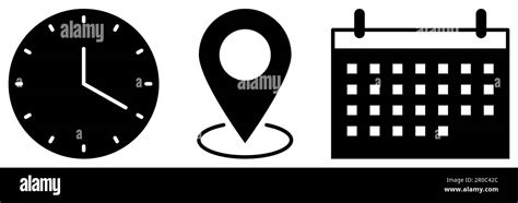 Time Address And Date Icons Vector Illustration Stock Vector Image And Art Alamy