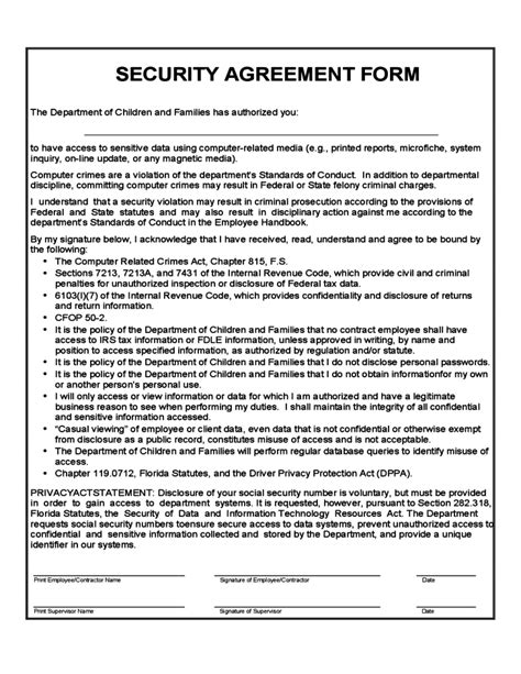 Security Agreement Sample Form Free Download