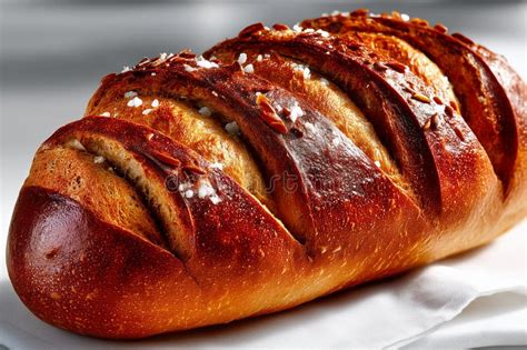 Minimalist Capture Of Fresh Baked Torpedo Loaf Resting On Soft White