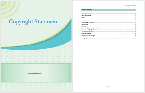 Copyright Statement Template My Word Templates