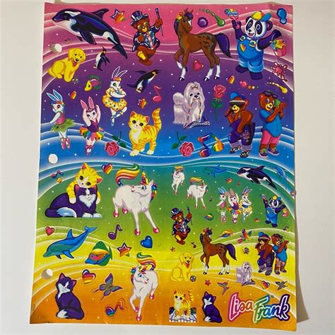 Vintage Lisa Frank Jumbo Sticker Sheet Gem