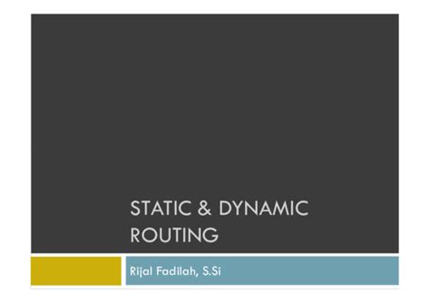 pdf static and dynamic routing