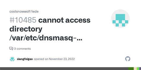 Cannot Access Directory Varetcdnsmasq Adbybyd No Such File Or
