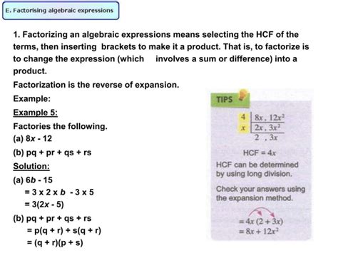 Chapter 2 Factorization And Algebraic Fractions F2 Pptx Physics Science