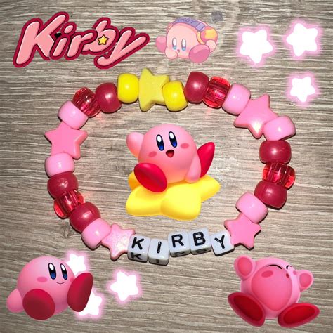 💝🧶kirby Inspired Kandi Bracelet ⭐️💝 Stretchy And Depop