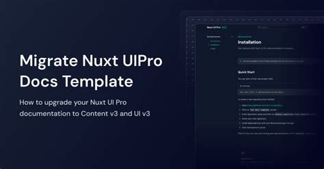 Migrate Nuxt UI Pro Documentation Starter | Michael Hoffmann