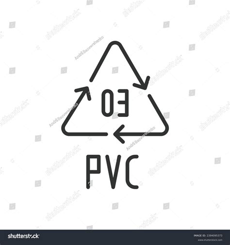 Pvc 03 Recycling Code Symbol Line Stock Vector Royalty Free