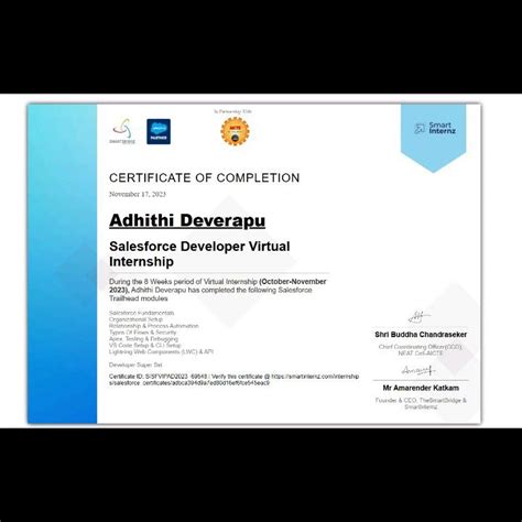 Adhithi Deverapu On Linkedin Salesforce Developer Virtualinternship