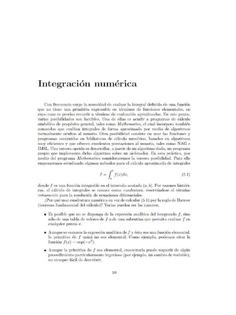 Integracion Numerica1 Pdf Integral Objetos Matemáticos