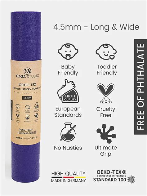 Purple Oeko Tex Yoga Mat Long And Wide 2 Metres X 80cm X 45mm Thick