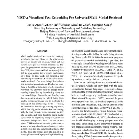 Vista Visualized Text Embedding For Universal Multi Modal Retrieval Acl Anthology