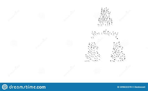 3d Rendering Of Nails In Shape Of Symbol Of Hierarchical Structure With
