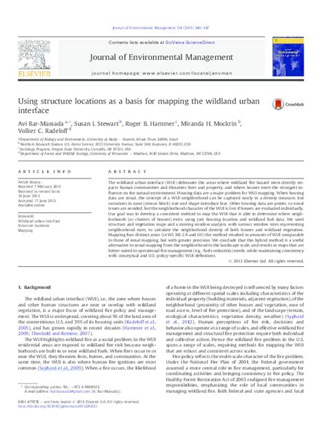 Pdf Using Structure Locations As A Basis For Mapping The Wildland Urban Interface